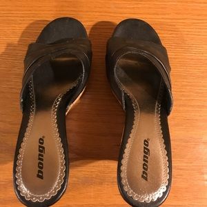 BONGO | Shoes | Bongo Black Wedged Opentoe Heels | Poshmark